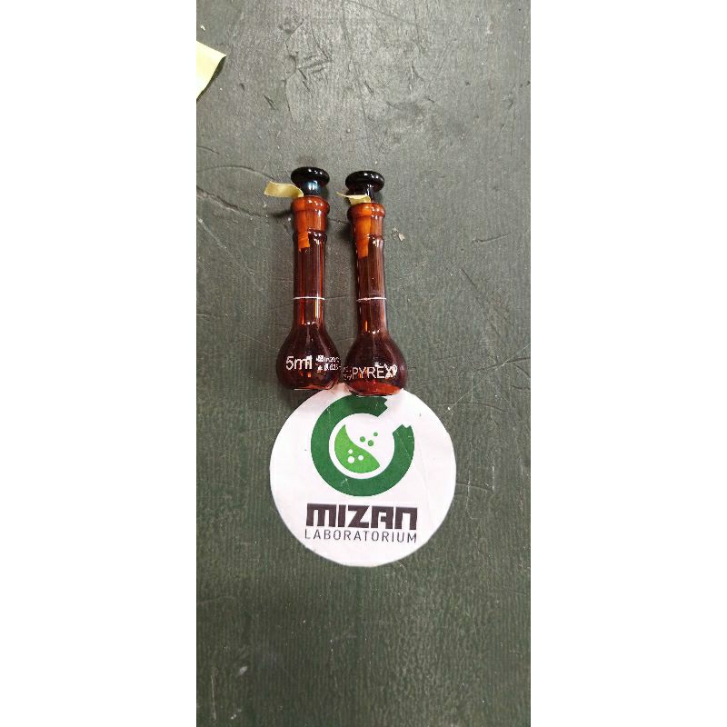Jual labu ukur atau labu volumetric 5 /10 ml coklat / full amber pyrex ...