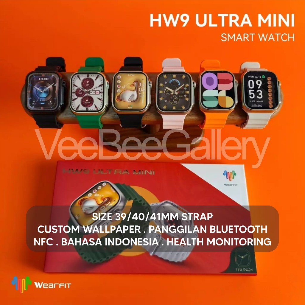Jual HW9 Ultra Mini Smart Watch 1.75Inch 39/40/41MM STRAP Heart Rate ...