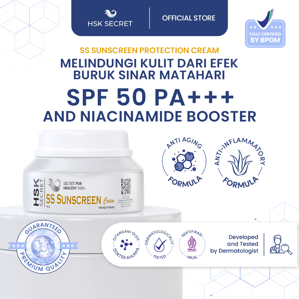 Jual HSK Secret SS Sunscreen SPF 50 PA+++ | Melindungi Kulit dari Sinar ...