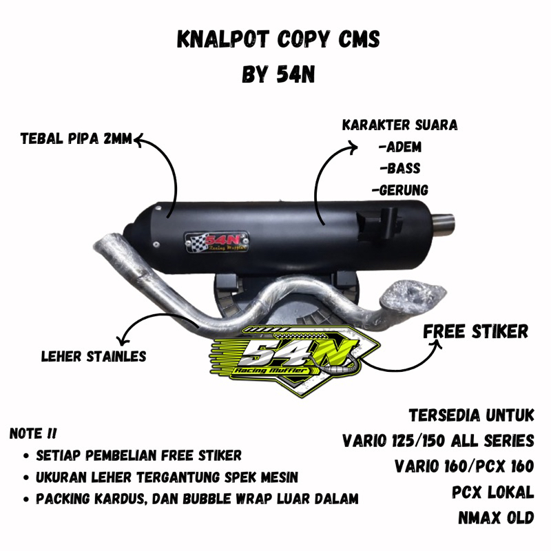 Jual KNALPOT COPY CMS “BAHAN” 54N Vario 125 150 | Shopee Indonesia