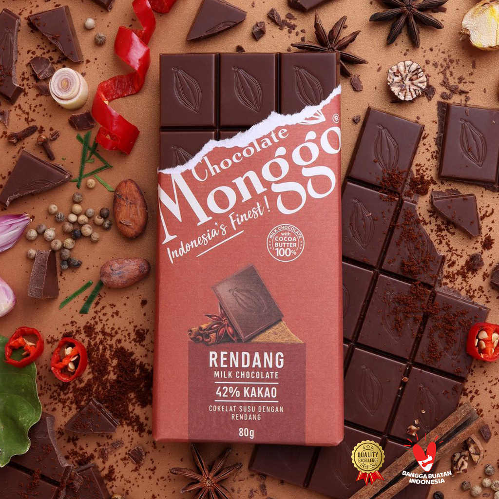 Jual Chocolate Monggo | Rendang Curry & Milk Chocolate 80g | Coklat ...