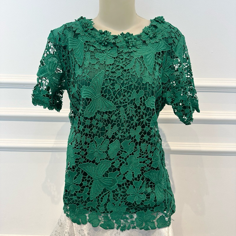 Jual NJ 5356 ATASAN PENDEK BLOUSE BRUKAT BROKAT RENDA PAKAIAN WANITA ...