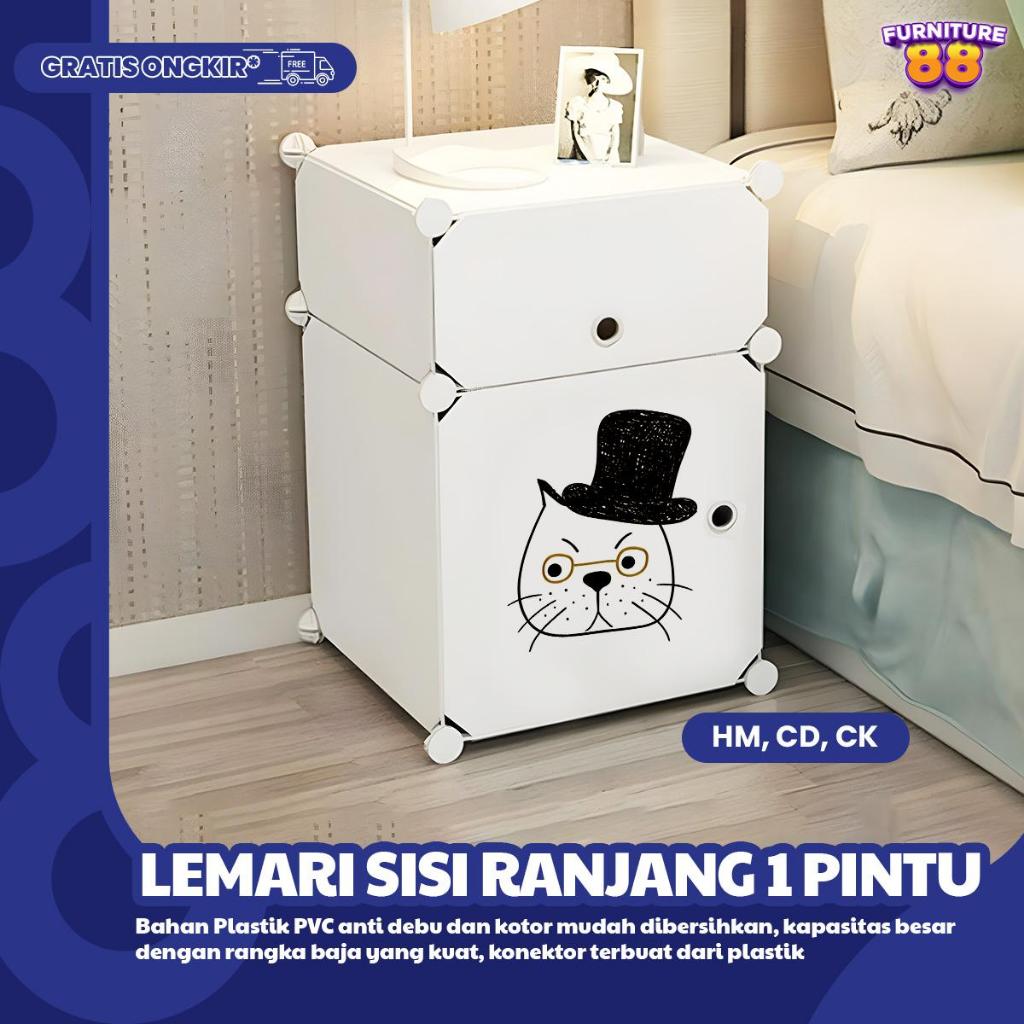 Jual Lemari Plastik Mini Serbaguna Nakas Sisi Ranjang 2 Susun Plastik ...