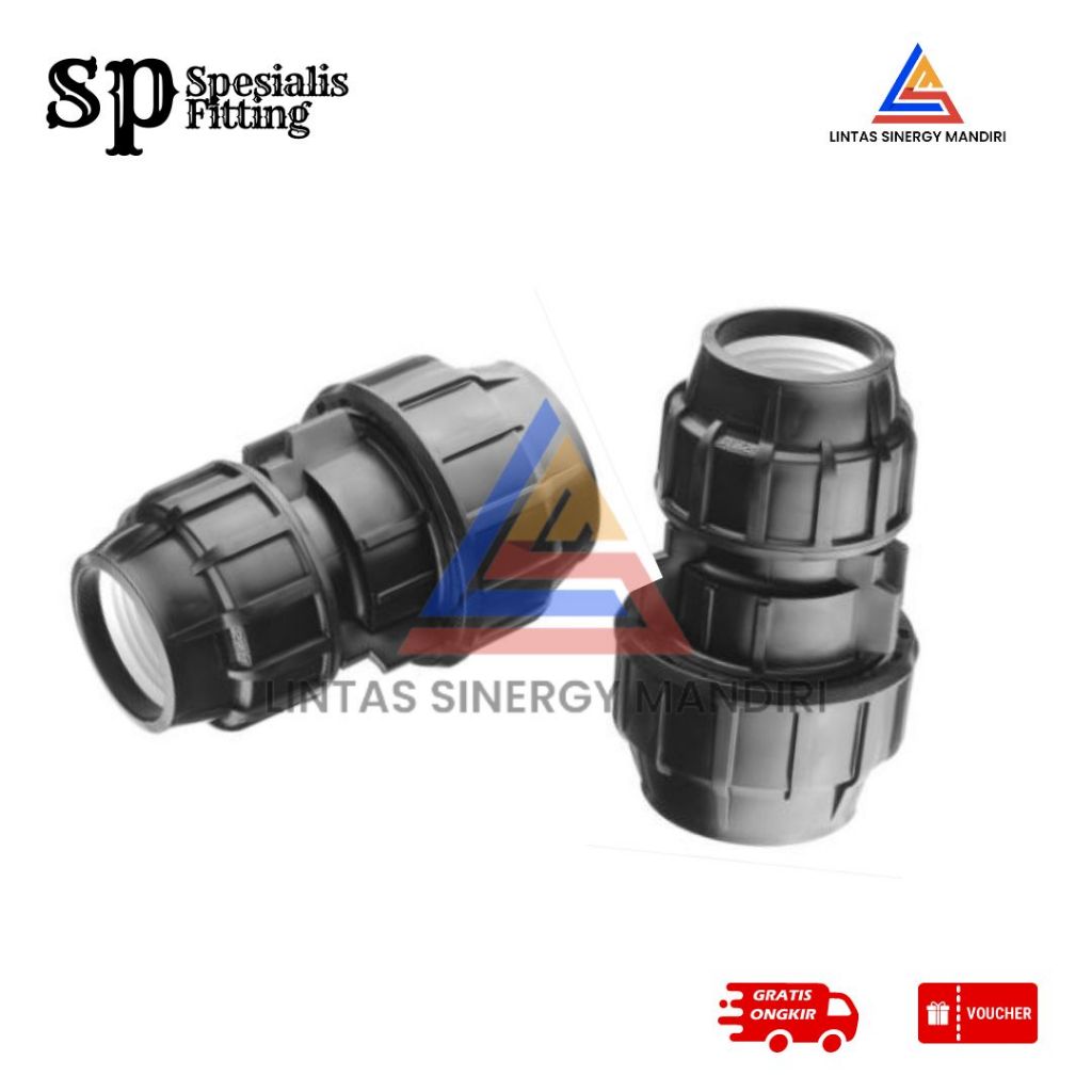 Jual Fitting HDPE Compression Reducing Coupler 50MM X 25MM (1-1/2" X 3/4") | Shopee Indonesia