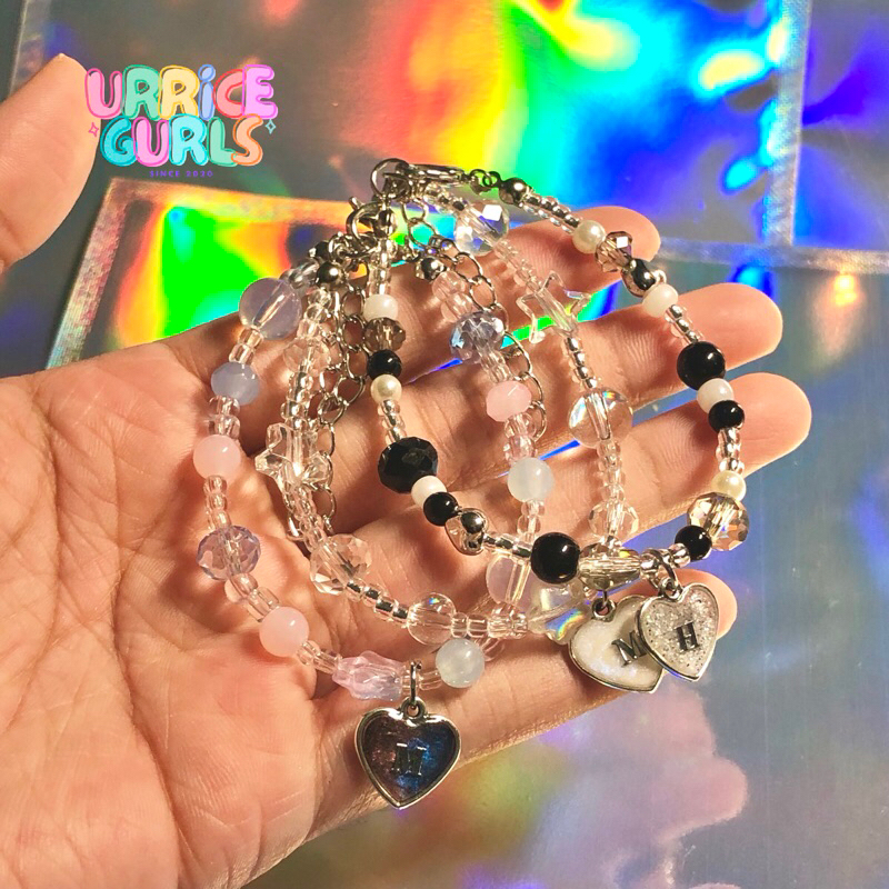 Jual [URRICEGURLS] Custom Resin Initial Alphabet Charm Beads Bracelet ...