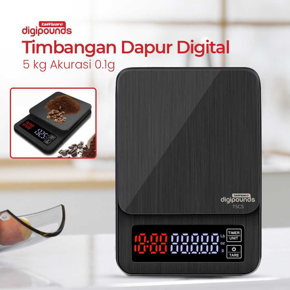 Jual Timbangan Digipounds Dapur Mini Digital Coffee Scale LCD 5KG-0.1g ...