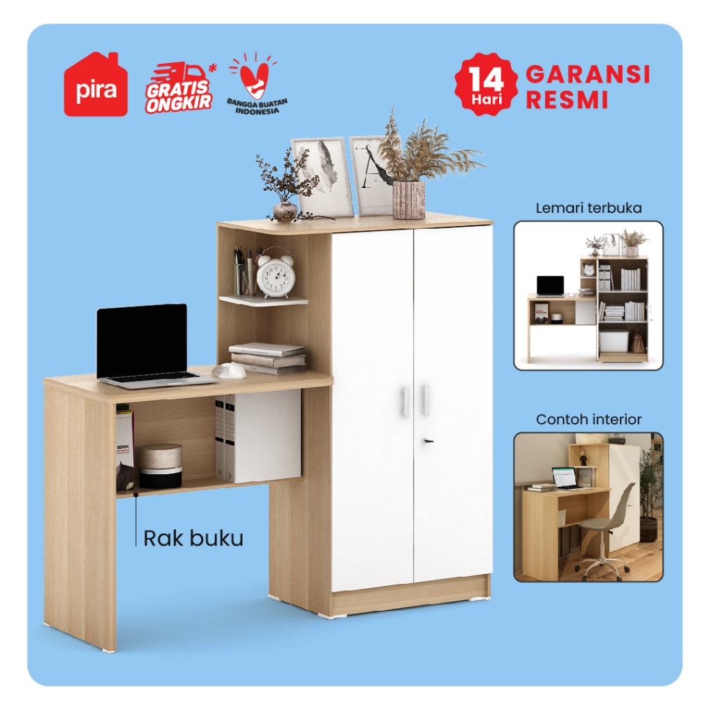 Jual PIRA METROPOLIS - KENDO DK140 Meja Kerja dengan Rak Buku | Shopee ...