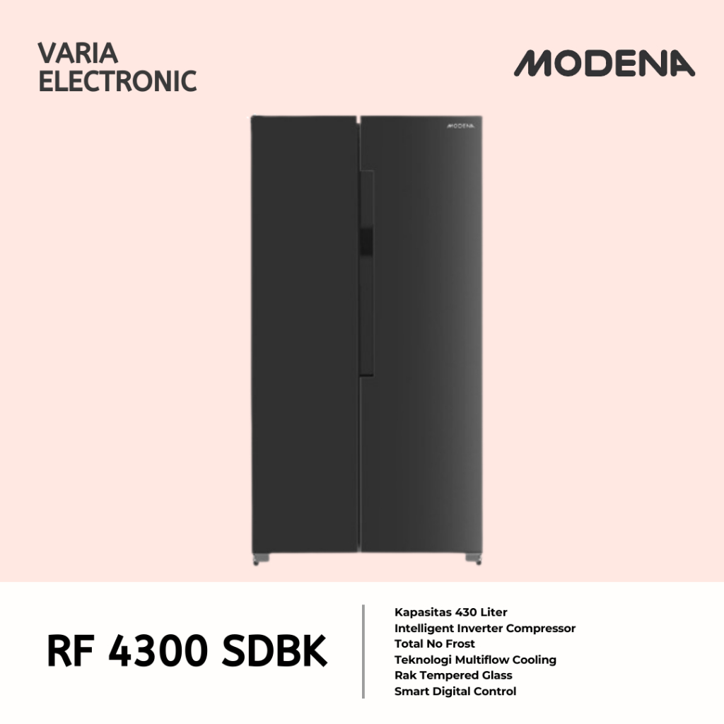 Jual Kulkas 2 Pintu Side By Side MODENA RF 4300 SDBK | Shopee Indonesia