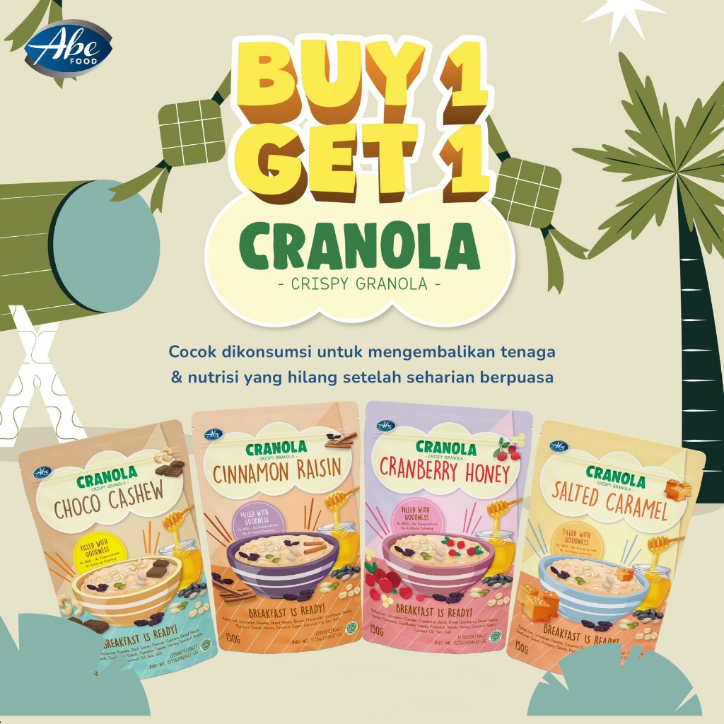 Jual Abe Food Cranola (Crispy Granola) BUY 1 GET 1/Makanan Bergizi ...