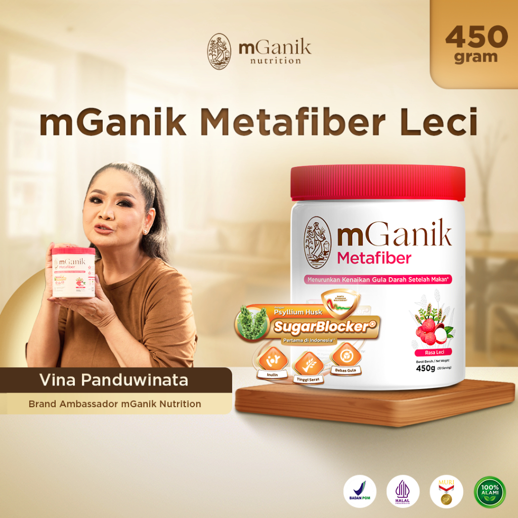 Jual mGanik Metafiber 450gr + Bonus - Suplemen Serat Diabetes Herbal ...