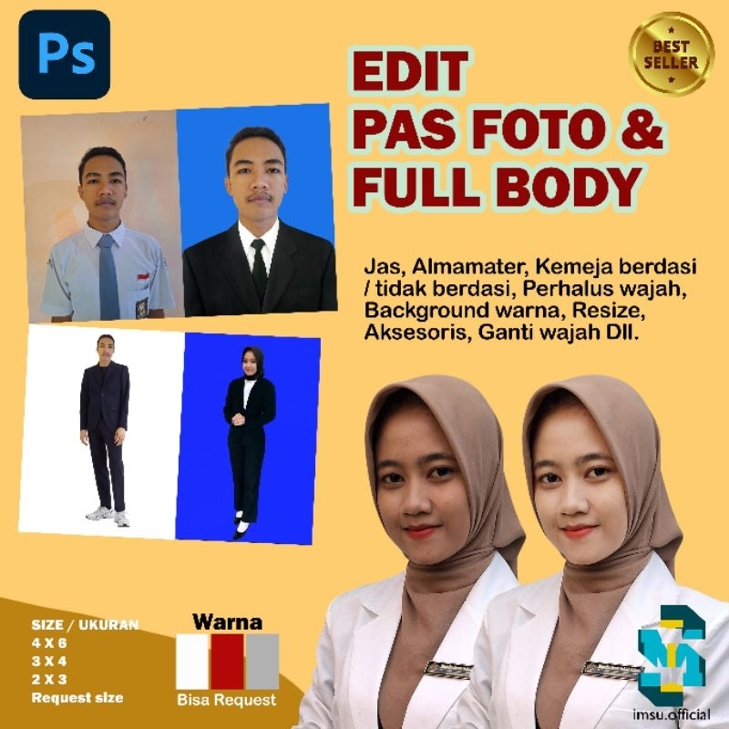 Jual Jasa Edit PAS FOTO & FULL BODY Jas/kemeja Almamater Seragam dinas ...