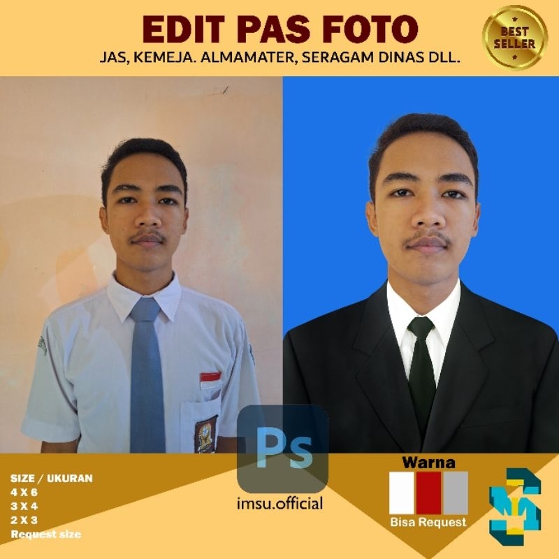 Jual Jasa Edit PAS FOTO & FULL BODY Jas/kemeja Almamater Seragam dinas ...