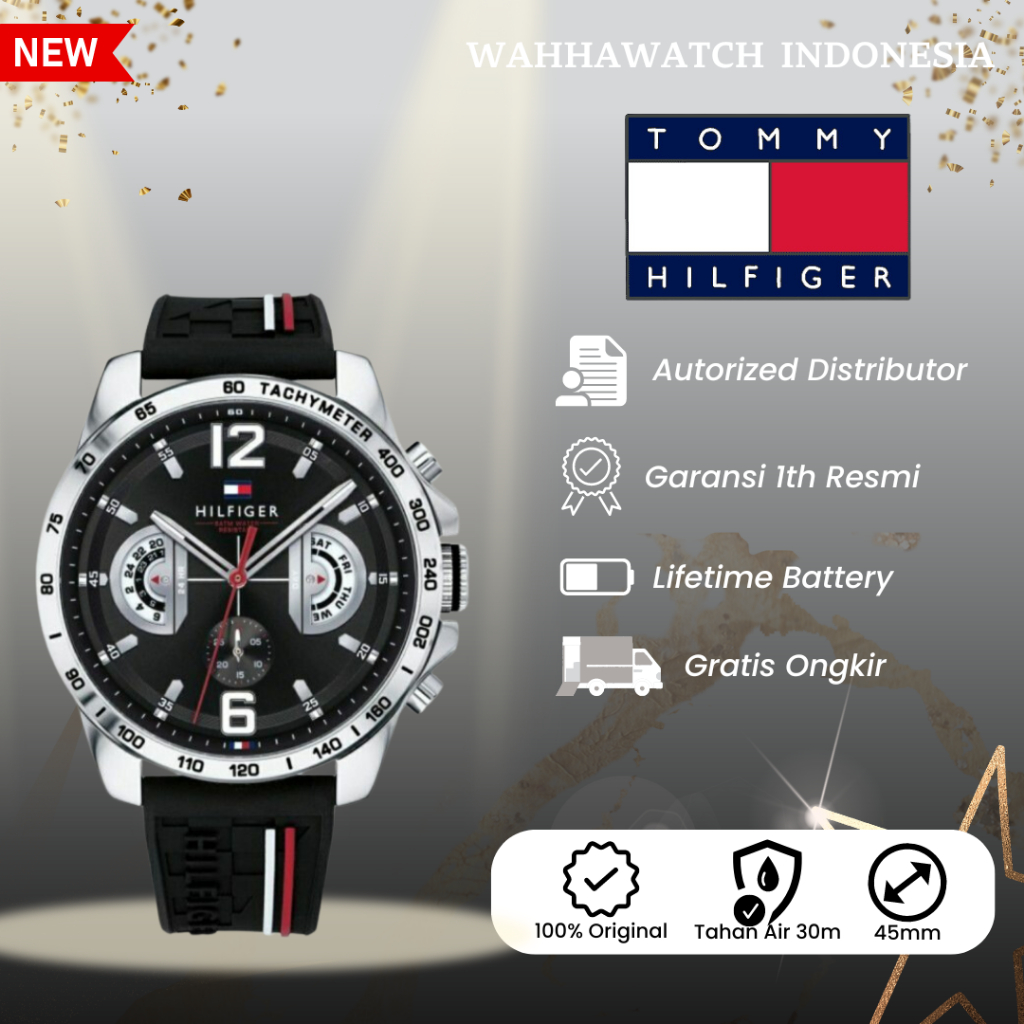 Jual [ORIGINAL]-[COD] Jam Tangan Tommy Decker 1791473 Men Black Dial ...