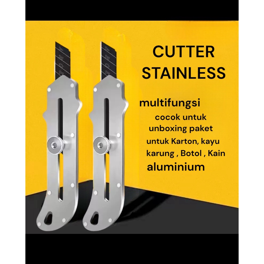 Jual Cutter Stainless Steel Unboxing Kertas Dinding Baja Cuter Besi ...