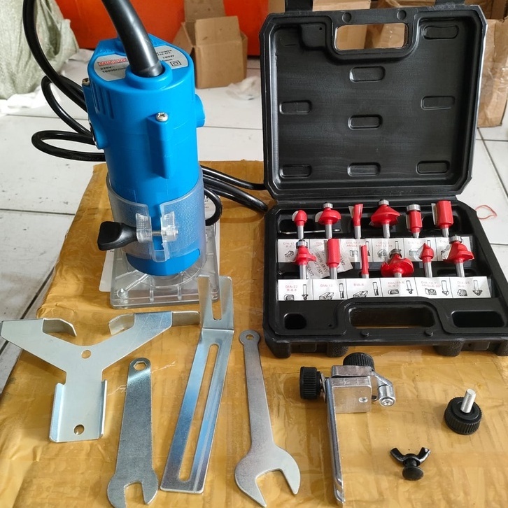 Jual Mesin Profil Router Trimmer Kayu Kayu ukir 6.35mm 350w 30000rpm ...