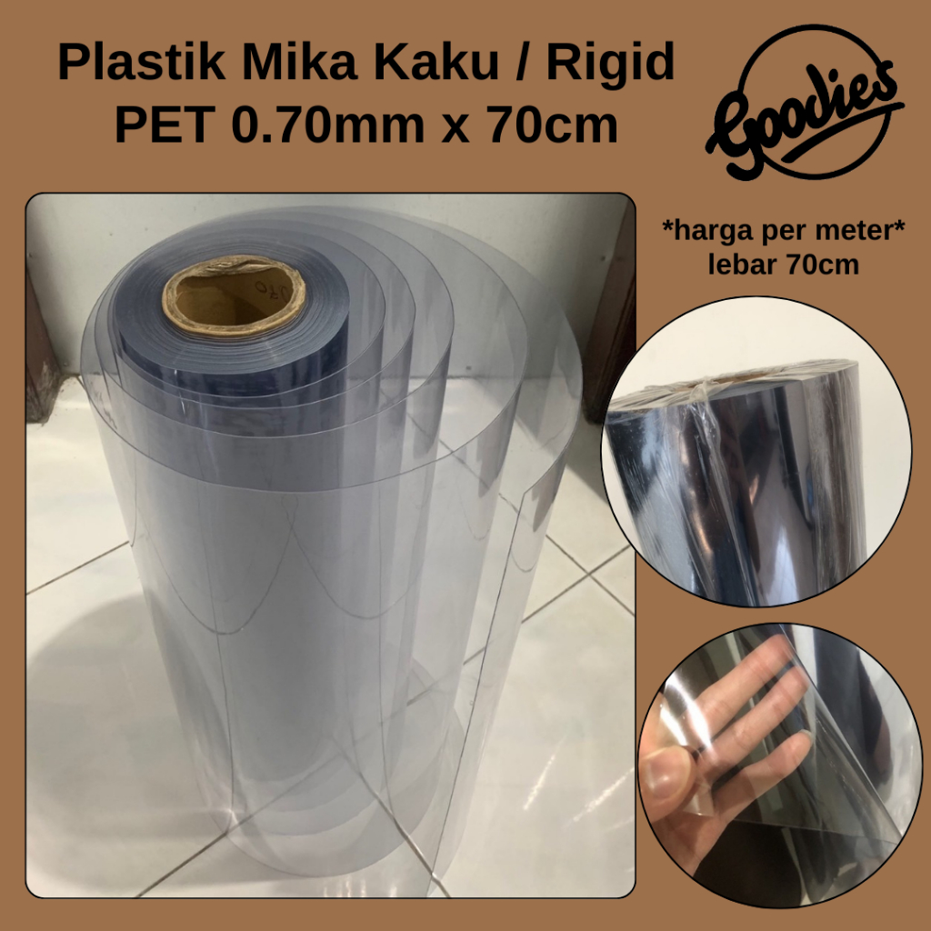 Jual Plastik Mika Kaku Tebal PET 0.70mm x 70cm Tebal Pengganti Kaca / Mika Rigid Meteran 070 0. ...
