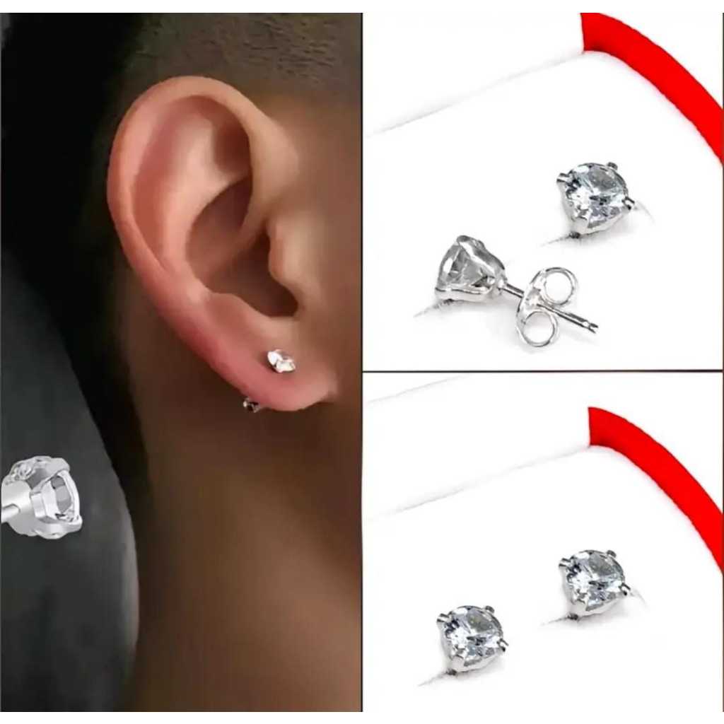 Jual Anting Titanium Tusuk Permata /Anting Stud Pria dan wanita/ Anting ...
