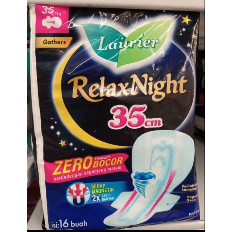 Jual Laurier Relax Night Pembalut Wing Gathers 35Cm 16Buah | Shopee ...