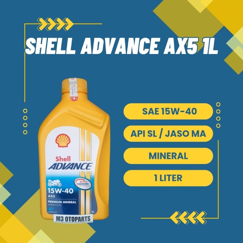Jual Shell Advance AX5 15W/40 | 1 Liter - Oli Motor Sport | Shopee ...