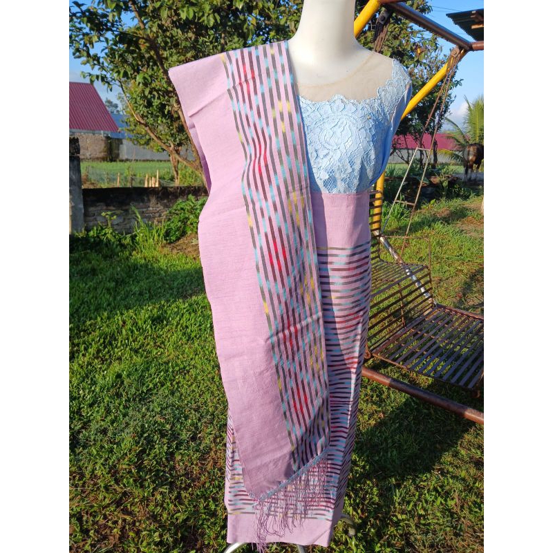 Jual SONGKET SARUNG SELENDANG MAULANA TENUN TANGAN TARUTUNG BABY PINK ...
