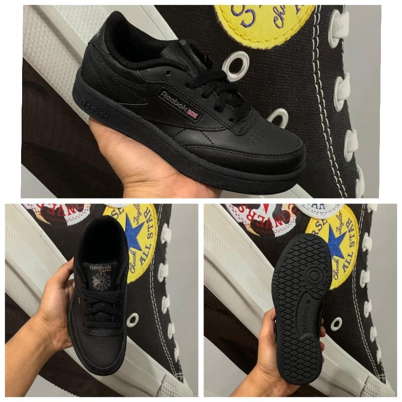 Jual Sepatu Sekolah Anak Reebok Full Black Original | Shopee Indonesia