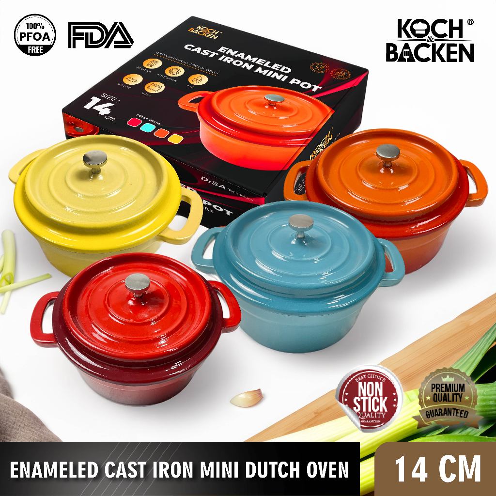 Jual KOCH&BACKEN Enamel Cast Iron Mini Dutch Oven 14cm - Panci MPASI ...