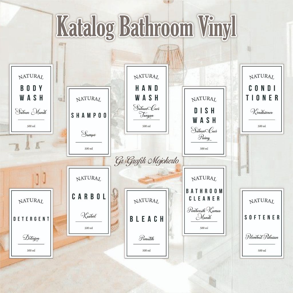 Jual STIKER LABEL BOTOL SABUN CAIR ANTI AIR / STIKER KAMAR MANDI ...