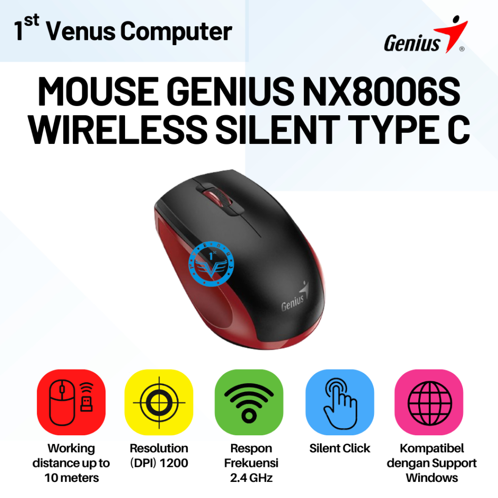 Jual Mouse GENIUS NX-8006S Wireless Silent TYPE C / MOU06-GEN | Shopee ...
