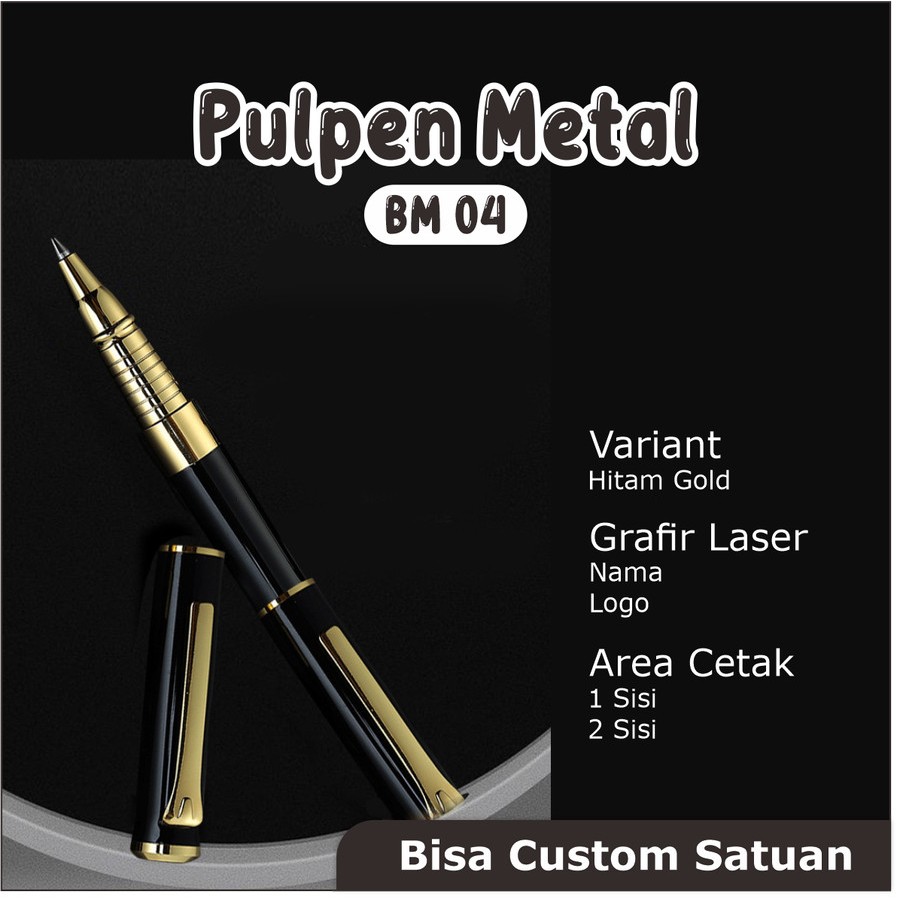 Jual Custom BallPoint Metal Pen Ball Buka Tutup Pulpen Besi BM04 Grafir ...