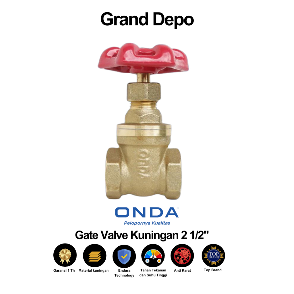 Jual Onda Gate Valve Kuningan 2-1/2" / Gate Valve 2-1/2" / Stop Kran Kuningan Onda | Shopee ...