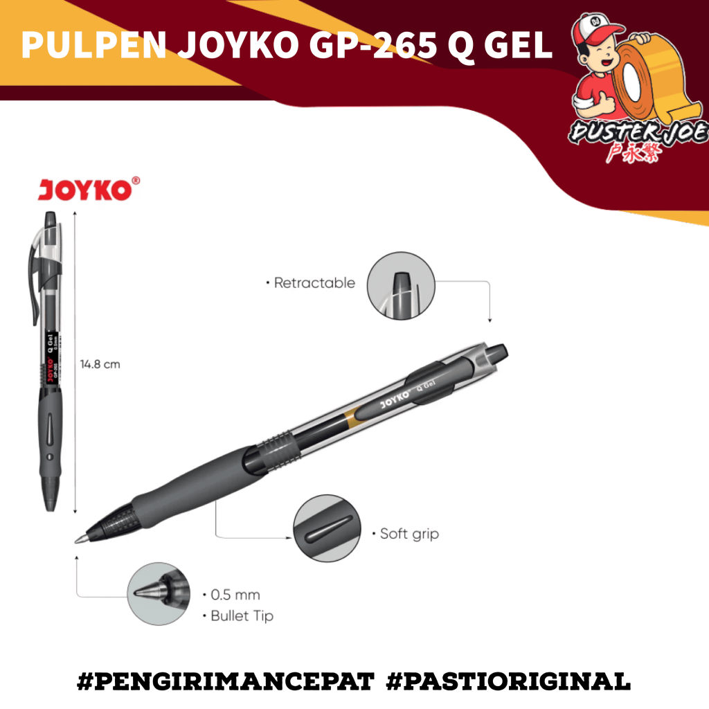Jual [PER 1 PACK] Pulpen Gel Pen JOYKO GP-265 (Bullet Tip) Hitam( ISI ...