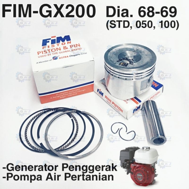 Jual Seher piston set FIM gx200 mesin penggerak, genset, pompa air | Shopee Indonesia