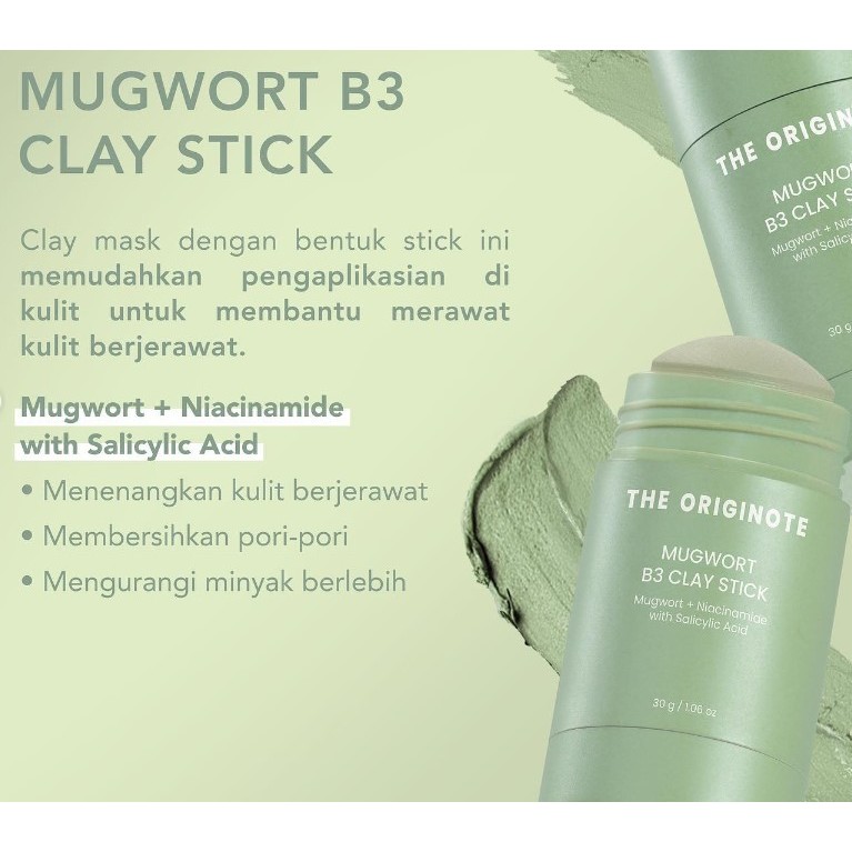 Jual THE ORIGINOTE Mugwort B3 Clay Stick Mask - Masker Wajah Anti Acne ...