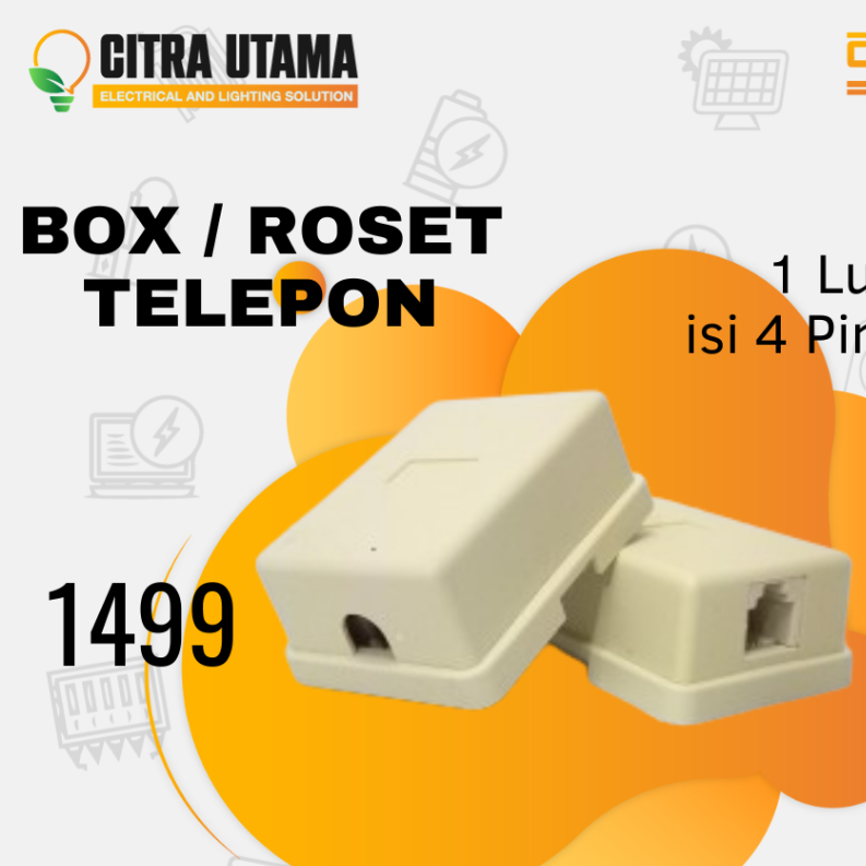 Jual BOX / ROSET TELEPON 1 TERMINAL 1 LUBANG / 1 JALUR RJ11 KREAM K1499 ...