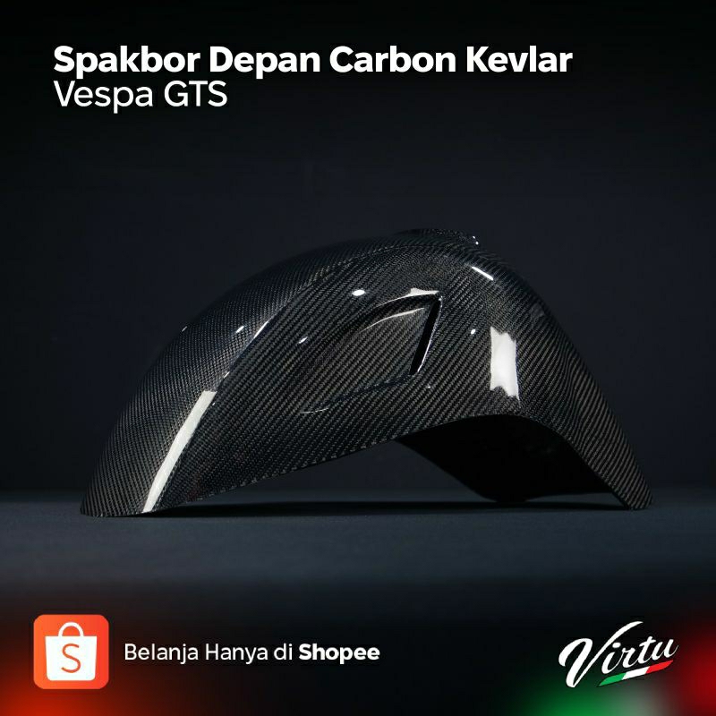 Jual VIRTU Spakboard Depan Vespa GTS Carbon Kevlar | Shopee Indonesia