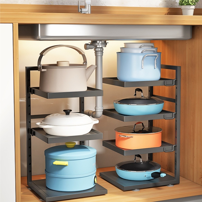Jual LOVE Rak Panci Wastafel Dapur Di Bawah Rak Pot Rak Panci 4 Susun ...
