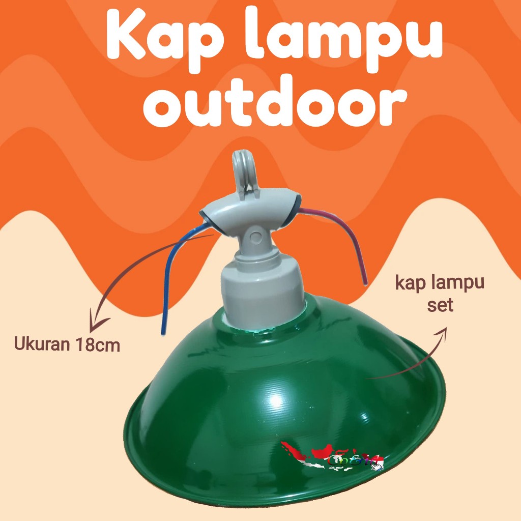 Jual Kap Lampu Satu Set Outdoor Mini WD Hijau Gantung E27 Lampu Kap Lampu Tiang Kap Jalan Kap WD ...
