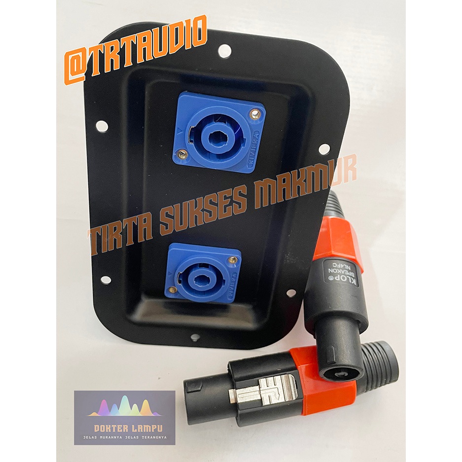 Jual satu set plat besi spikon dan socket speakon biru spicon plat ...