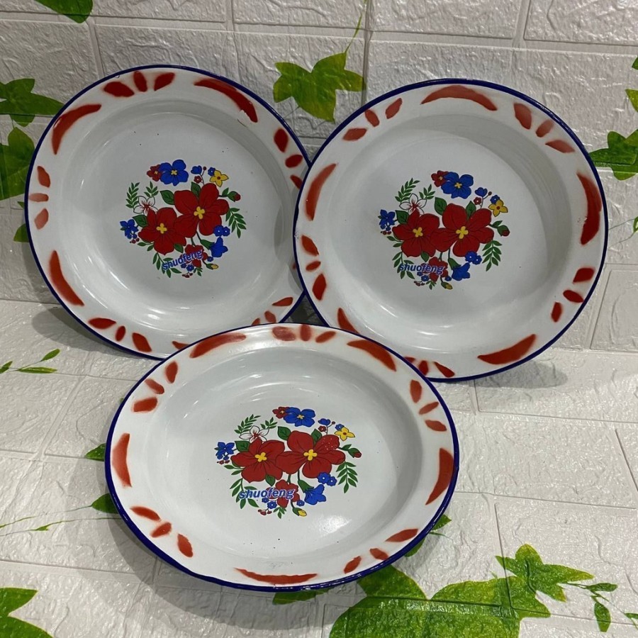 Jual Piring Seng Jadul Motif Bunga (20cm , 22cm & 24 cm ) | Shopee ...