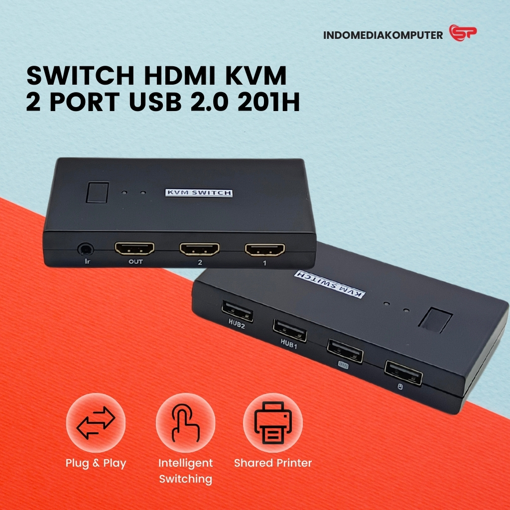 Jual SWITCH HDMI KVM 2PORT USB 2.0201H (PLASTIK)+KABEL | Shopee Indonesia