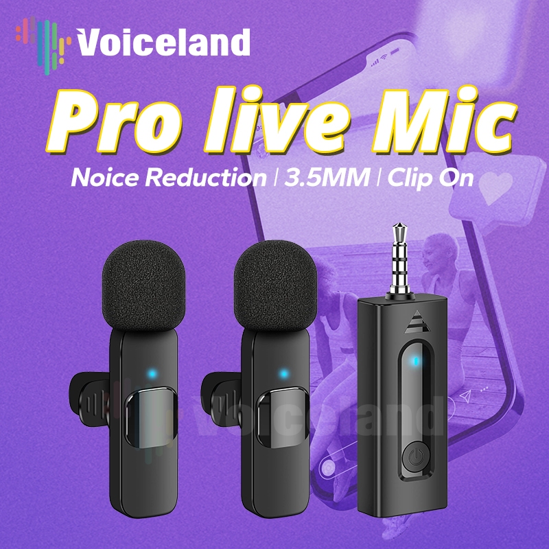 Jual 【3 In 1 Pro Mic】3.5MM Mikrofon Nirkabel Lavalier Mic Portabel ...