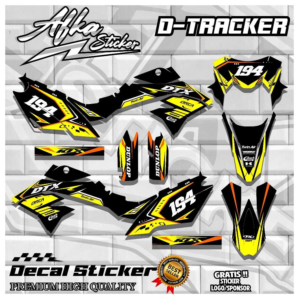 Jual Variasi Striping Decal Sticker Kawasaki DTRACKER-Full Body-Motif ...