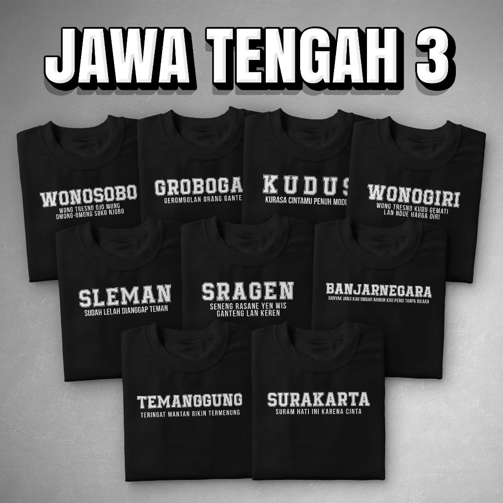 Jual Cocol Store - Kaos Singkatan Kota Jawa Tengah (3) | Shopee Indonesia