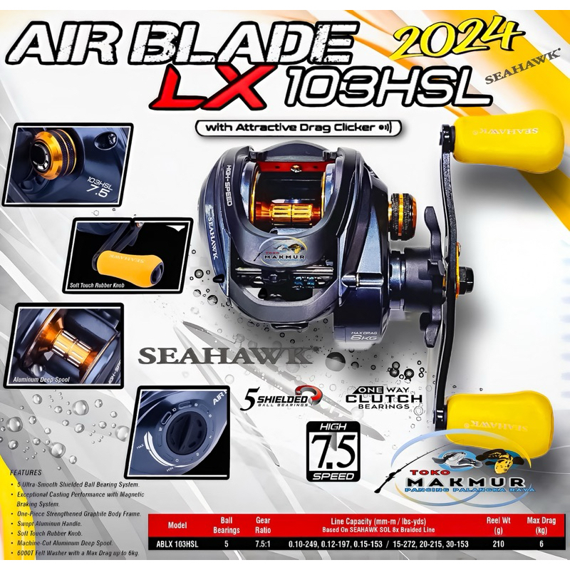 Jual REEL BC SEAHAWK AIR BLADE LX 103HSL (2024) | Shopee Indonesia
