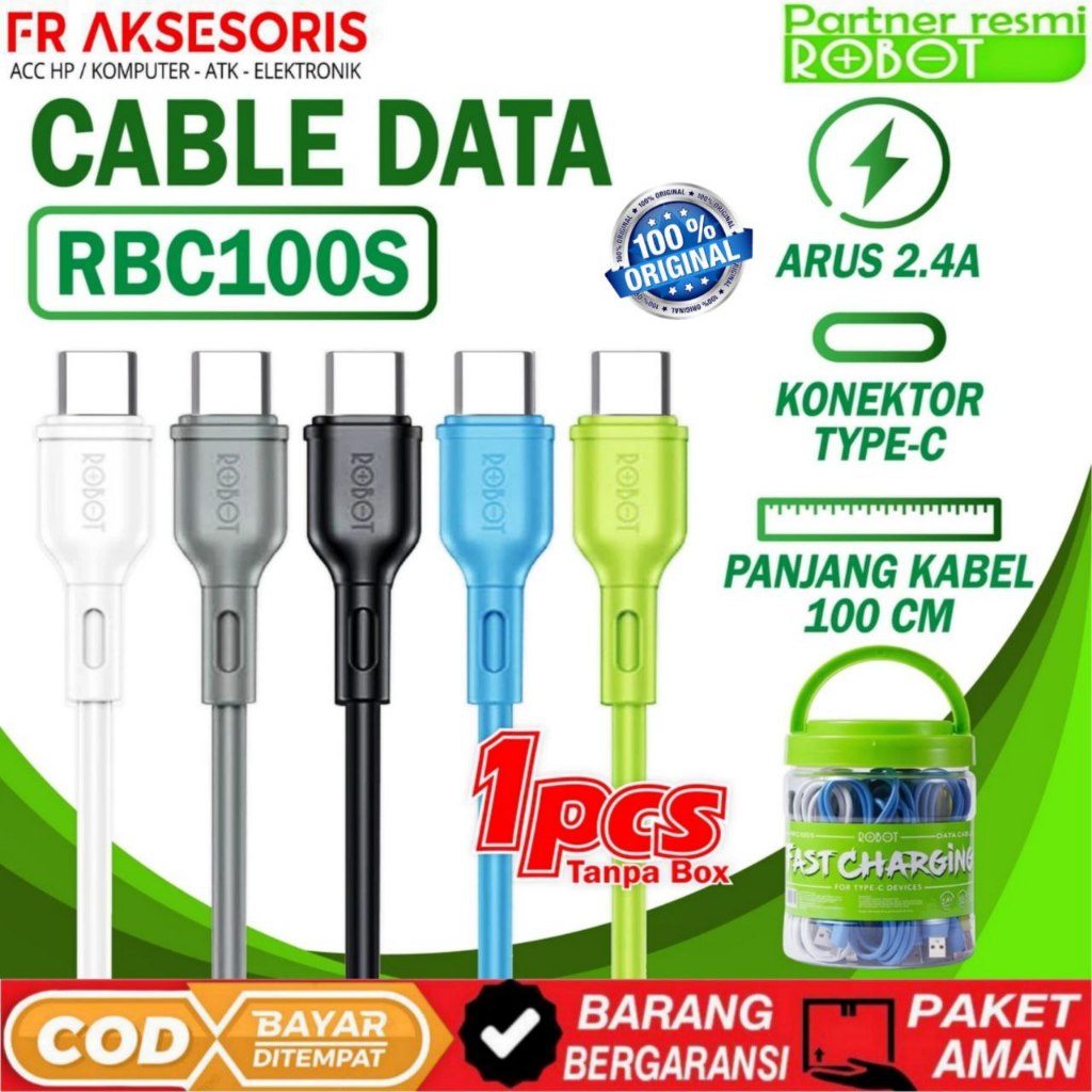 Jual Kabel Data Type C ROBOT RBC100S 2.4A KABEL TYPE C 1 Meter Original ... Jual Kabel Data Type C ROBOT RBC100S 2.4A KABEL TYPE C 1 Meter Original ...