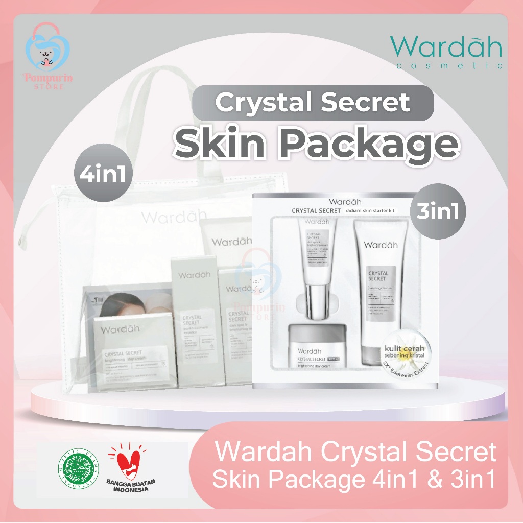 Jual Wardah Crystal Secret Skin Package 4in1 (Free Pouch Skincare ...