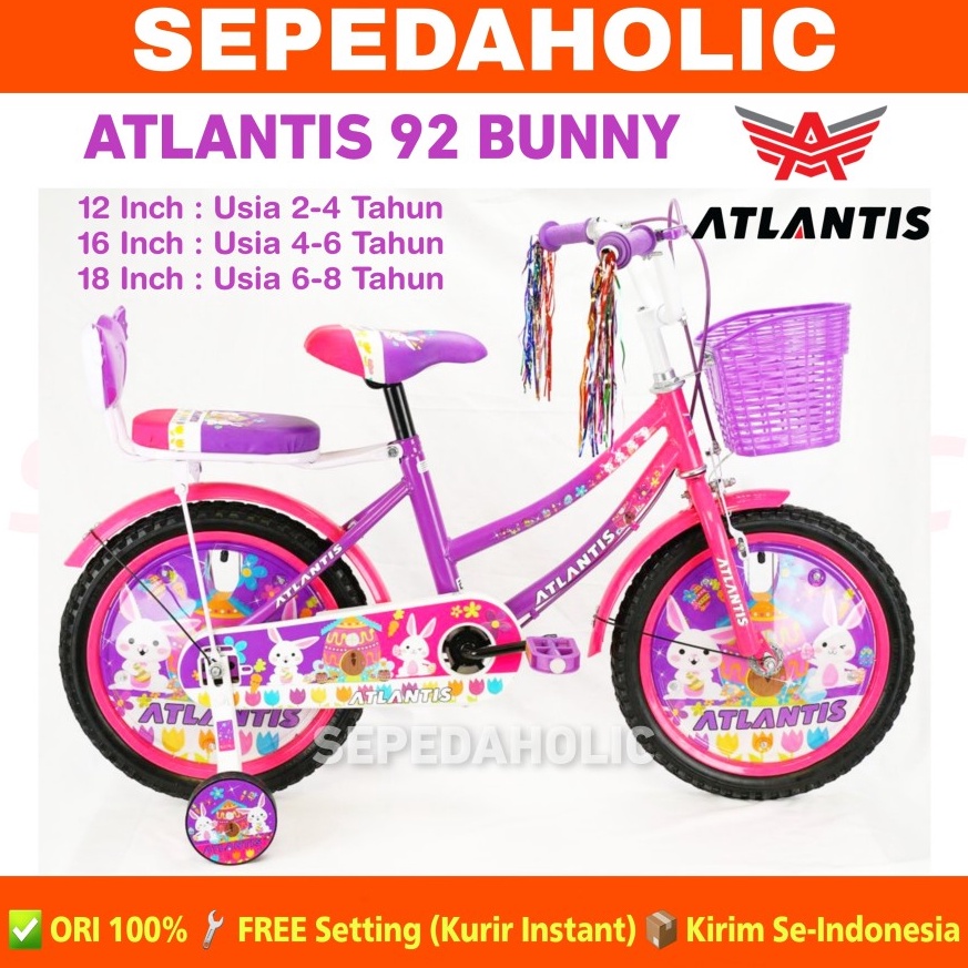 Jual Menarik Sepeda Anak Perempuan ATLANTIS 92 BUNNY 881 BELL COLLINS ...