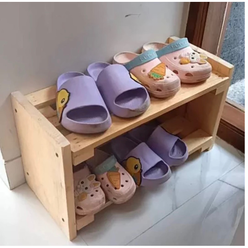 Jual Rak sepatu estetik 2 tingkat rak sendal tempat sepatu | Shopee ...