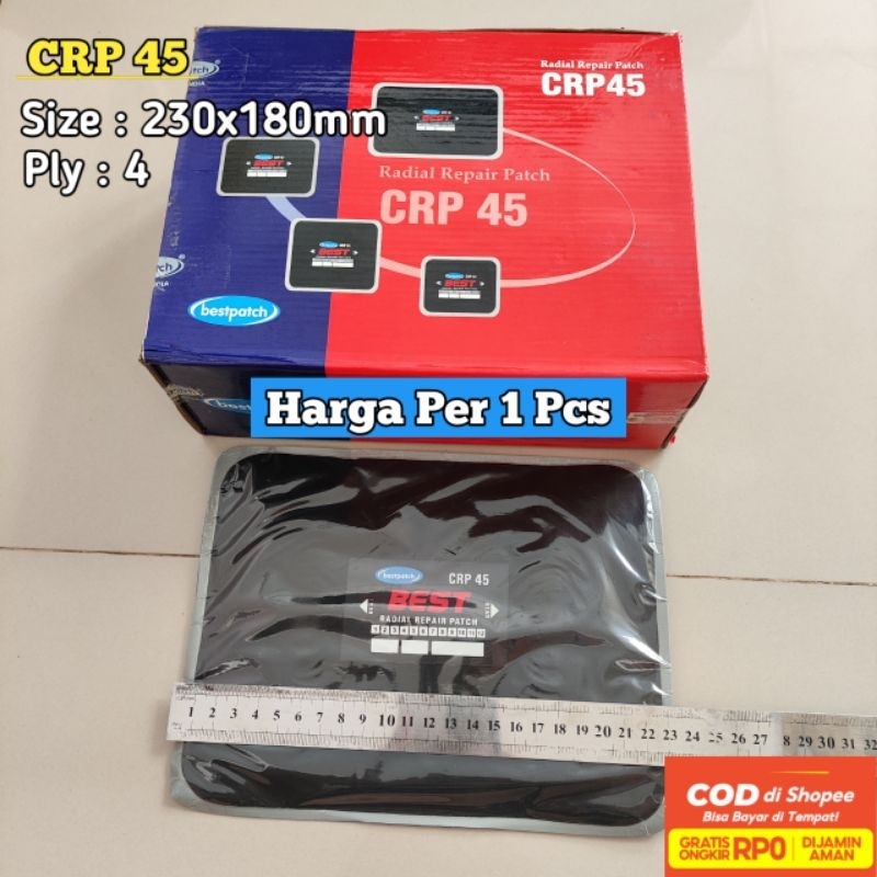 Jual Bestpatch CRP 45 Per Pcs / Biji / Lembar - Karet Tambal Ban Luar - Tip Top - Karet Patch ...