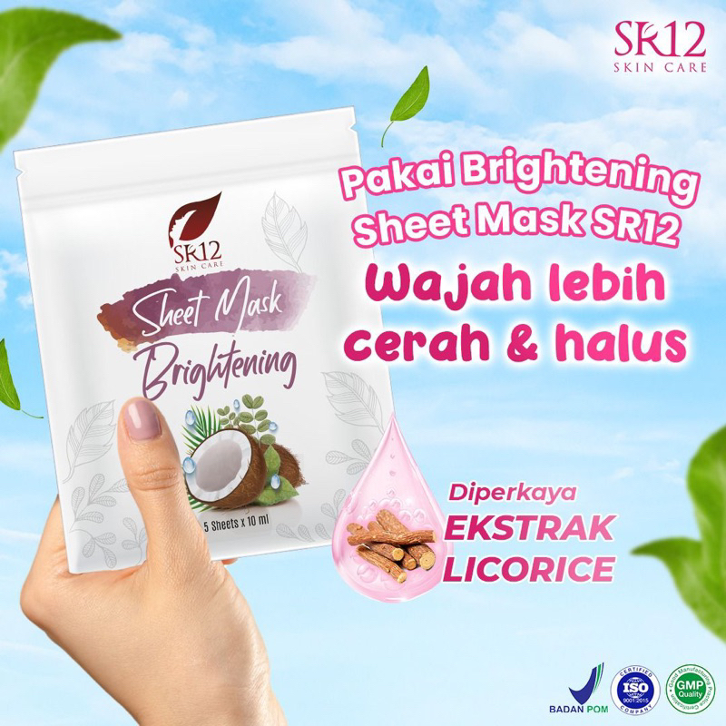 Jual SHEET MASK BRIGHTENING SR12 BPOM MASKER WAJAH ORIGINAL MENCERAHKAN GLOWINGI SHEET MASK ...